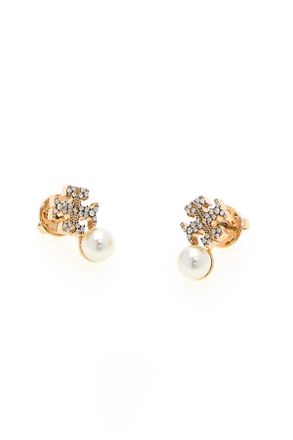 Tory Burch Womens Gold Metal Moondance Earrings Silver Brass
