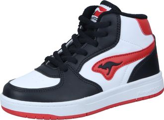 Kangaroos Unisex Kinder K-cp Deck Mid Rv Sneaker, Jet Black Fiery Red, 28 EU