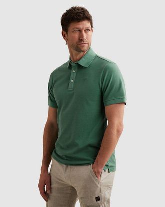 PME Legend Poloshirt Short sleeve polo pique garment dyed mit Logo Stickerei