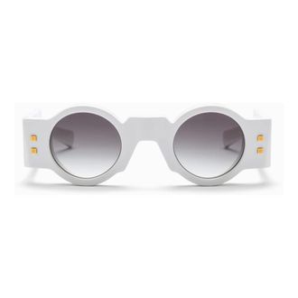 Balmain Femme, Accessoires, Blanc, Taille: ONE Size &Eacute;dition Limit&eacute;e Lunettes de Soleil Rondes Blanches