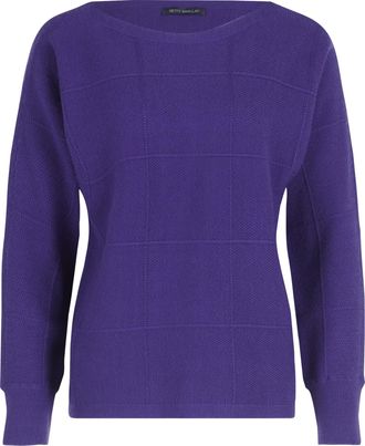 Betty Barclay Damen Feinstrickpullover kariert 40, Blue Violet