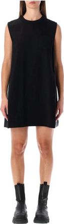 sacai Femme, Robes, Noir, Taille: 42 FR Robe Courte avec Dos Pliss&eacute; Contrastant