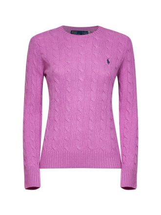 Polo Ralph Lauren Cable-Knit Wool-Cashmere Sweater - Purple