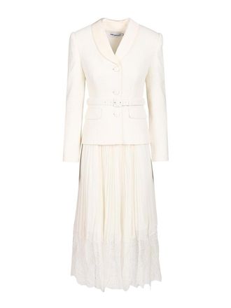 Self Portrait Robe Au Genou - Blanc