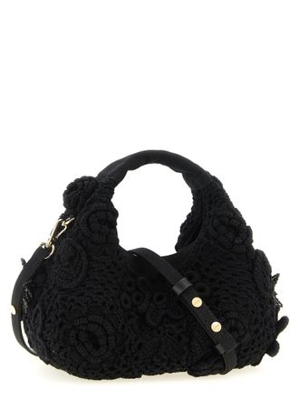 Ganni Crochet Hobo Bag - Black