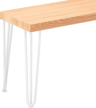 Lamofootwear Manufaktur Sitzbank Esszimmer Holzbank Bettbank 30x60x47 cm, Möbelfüße Creative Weiss/Natur, LSB-01-A-002-60-9016Cr