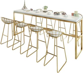 Generic Barhocker mit goldenen Beinen, 4er-Set, ergonomische, wei&szlig; gepolsterte Esszimmerst&uuml;hle, h&ouml;henverstellbar f&uuml;r Bars und Caf&eacute;s, Bequeme Sitzgelegenheiten