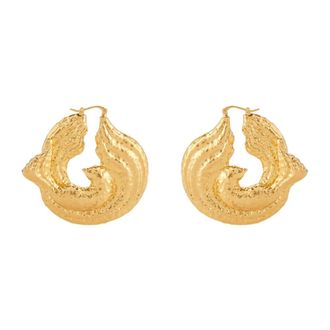 Nina Ricci Femme, Accessoires, Jaune, Taille: ONE Size Boucles doreilles Colombe Torsad&eacute;e