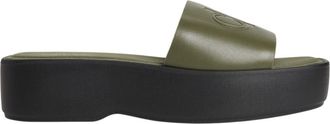 Calvin Klein Damen Flatf SNDL LTH Mg Hw0hw03026 Flache Sandalen, Green (Deep Lichen Green), 40 EU