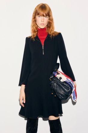 Gerard Darel Robe volant&eacute;e &agrave; zip dor&eacute; - CARLA - Noir