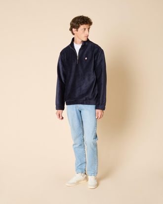 Faguo Sweat zipp&eacute; bleu marine