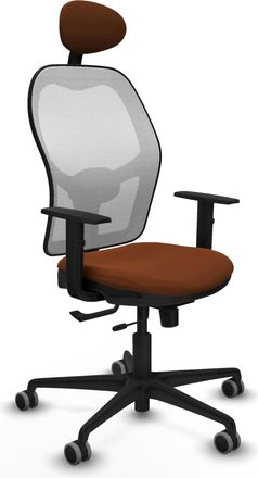 Piqueras y Crespo Schreibtischstuhl in Beige und Wei&szlig;, mit 1D-Armlehnen, h&ouml;henverstellbarer Lendenwirbelst&uuml;tze und festem Kopfteil, ausgestattet mit Syncro/Traslack und