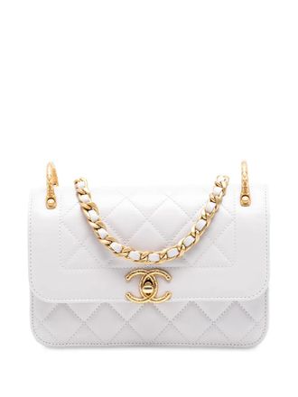 Chanel 2021-2025 CC Quilted Calfskin Single Flap crossbody bag - Wei&szlig;