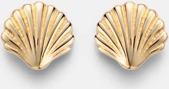 Stone and Strand Ohrringe Scallop Shell aus 14kt Gelbgold