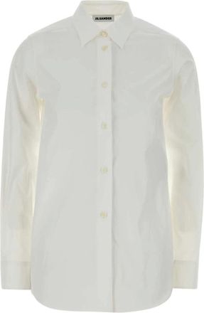 Jil Sander Femme, Blouses et Chemises, Blanc, Taille: 46 FR Chemise en popeline de coton