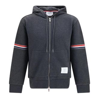 Thom Browne Klassischer Loopback Rei&szlig;verschluss-Hoodie - - Sweatshirts & Hoodies - Herren - Schwarzk - S