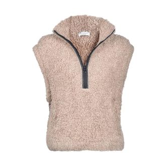 Brunello Cucinelli Femme, Pulls, Brun, Taille: 42 FR Cashmere Sleeveless Sweater