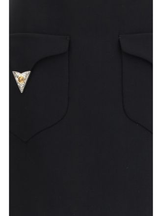 Versace Womens Mini Skirt Wool Black Fleece (ovis Aries)