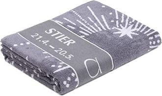 Gözze Flauschiges Saunatuch mit Sternzeichen-Design, Stier, 100% Baumwolle - 80 x 180 cm