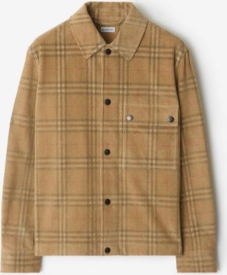 Burberry Surchemise en velours c&ocirc;tel&eacute; Check, Size: XS