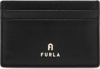 Furla Camelia Kartenetui Nero Schwarz Weiches Kalbsleder Damen