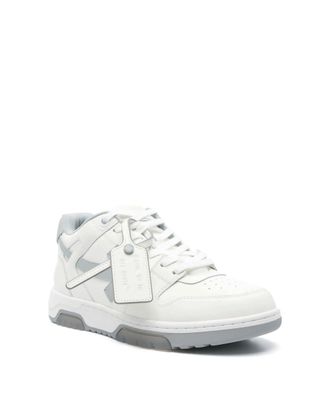 Off-white Mens Sneakers Out Of Office White-Grey Upper: Leather Trainers White/grey