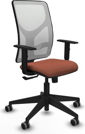 Piqueras y Crespo Brauner Schreibtischstuhl mit 1D-Armlehnen, h&ouml;henverstellbare Lendenwirbelst&uuml;tze, ausgestattet mit 3 Positionen und Schneideschaum, Wei&szlig;/Braun