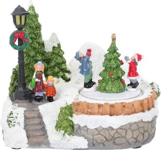 BESPORTBLE LED Weihnachtsdeko Haus mit Musik und Bunter Harzbeleuchtung Leuchtendes Kleines Ornament f&uuml;r Innen und Au&szlig;endekoration