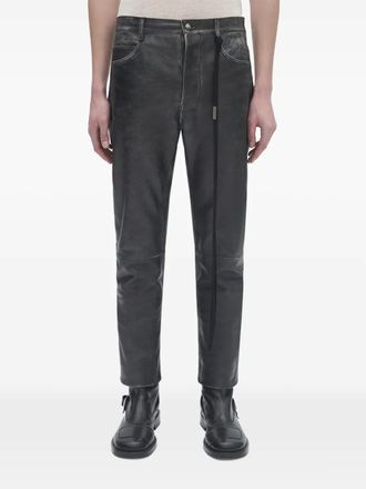 Ann Demeulemeester Hose mit Kontrasteins&auml;tzen - Grau