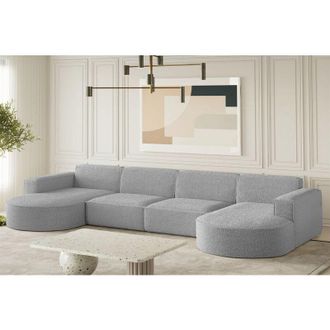 Fun Möbel Wohnlandschaft U-Form Sofa palma xl in Stoff Ascot Taupe