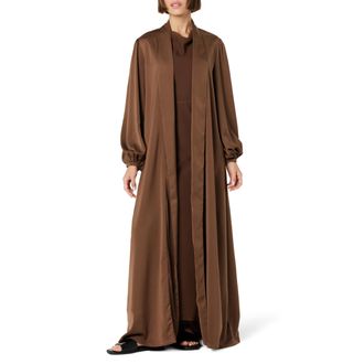 The Drop Maxi-Robenkleid f&uuml;r Damen, Offene Vorderseite, Kaffeebraun, von @withloveleena, L