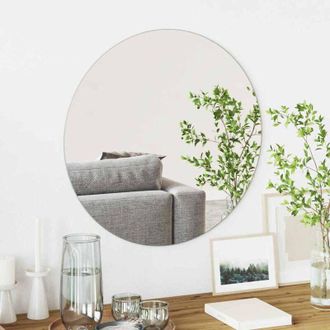 vidaXL vidaXL Miroir mural Rond &Oslash; 60 cm verre tremp&eacute;