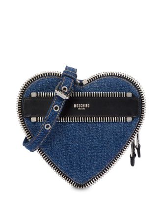Moschino sac &agrave; bandouli&egrave;re &agrave; design coeur - Bleu