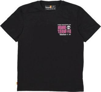 Timberland Schwarzes Grafik-T-Shirt Kurzarm - - Tops - Herren - Schwarzk - XL