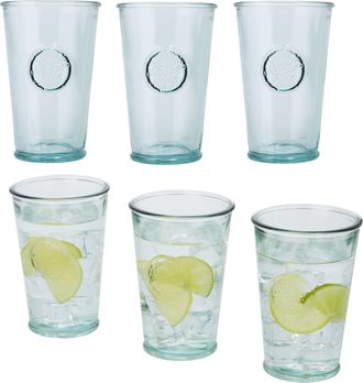 noTrash2003 Nachhaltige Recycling Wassergl&auml;ser Trinkgl&auml;ser Longdrink Tumbler lose im Dreier Set 300 mL