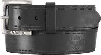 Harley-Davidson Harley-Davidson Low Ride B&S Ceinture en cuir v&eacute;ritable pour homme Boucle en nickel antique, noir, 40