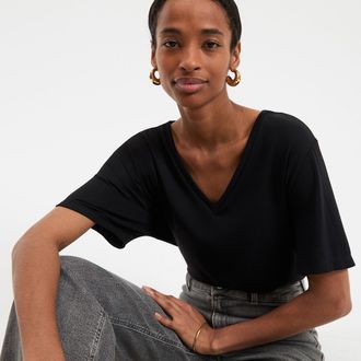 La Redoute Collections T-shirt Col V Manches Courtes