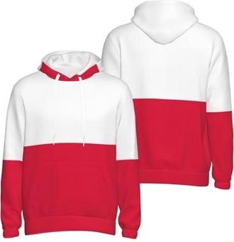 Generic Sweat &Agrave; Capuche Patriotique Doublure Polaire Pologne Drapeau Style Classique Pologne Pull Amusant Imprim&eacute; Hoodie Cordon Pull &Agrave; Capuche pour Usage Quot
