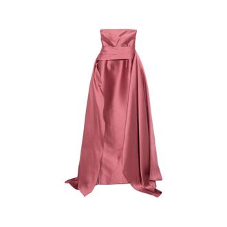 Solace London Strapless Draped-panel Maxi Dress