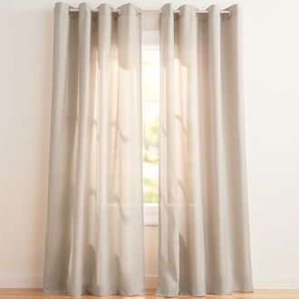 Exclusive Home Curtains Exklusive Grommet Top Leinen-Fenstervorh&auml;nge, Polyester, beige, 96 Length