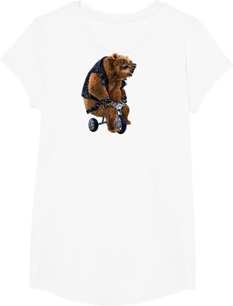 Fox Republic Design Punk Rock Grizzly B&auml;r reitet ein Mini-Dreirad T-Shirt