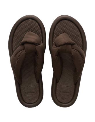 Havaianas Overpuff - Boho-Zehenstegsandalen in Dunkelbraun-Brown