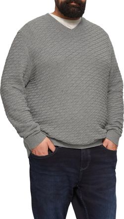 s.Oliver Strukturierter Pullover mit V-Ausschnitt