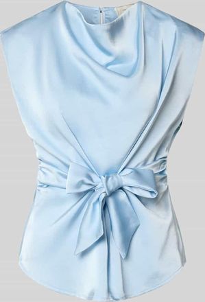 Neo Noir Blusentop aus Satin mit Schleifen-Detail Modell Katarim