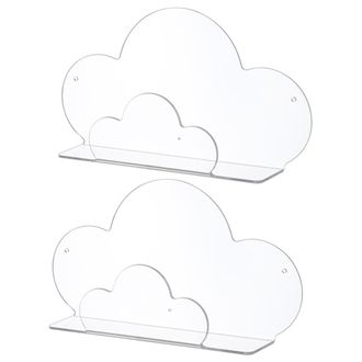 Valiclud 2 St&uuml;ck Wandregal Transparent Schwebend Wolkenform Ablage f&uuml;r K&uuml;che und Bad Robustes Aufbewahrungsregal als Wanddeko und Ordnungshilfe Platzsparend un