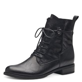 Marco Tozzi Damen Stiefeletten zum Schn&uuml;ren aus Kunstleder Flach, Schwarz (Black), 36 EU
