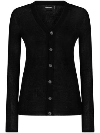 Dsquared2 cardigan en coton &agrave; col v - Noir