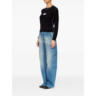 Maison Margiela Crew-Neck Virgin Wool Blend Sweater - Black