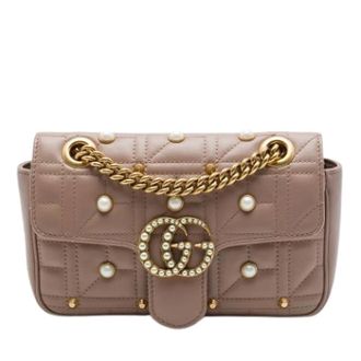 Gucci Sac &agrave; bandouli&egrave;re Pre-owned Vintage matelass&eacute; &agrave; rabat - Femme - Pre-owned - Brun - Taille: ONE Size