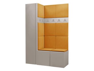 Mirjan24 Garderoben-Set Monati IX, Kleiderschrank, Schuhschrank mit 6 F&auml;cher, 2X Kleiderhakenbrett, Gepolstertes Paneel/Wandpaneel, 8 Doppelhaken, Flurgarderob